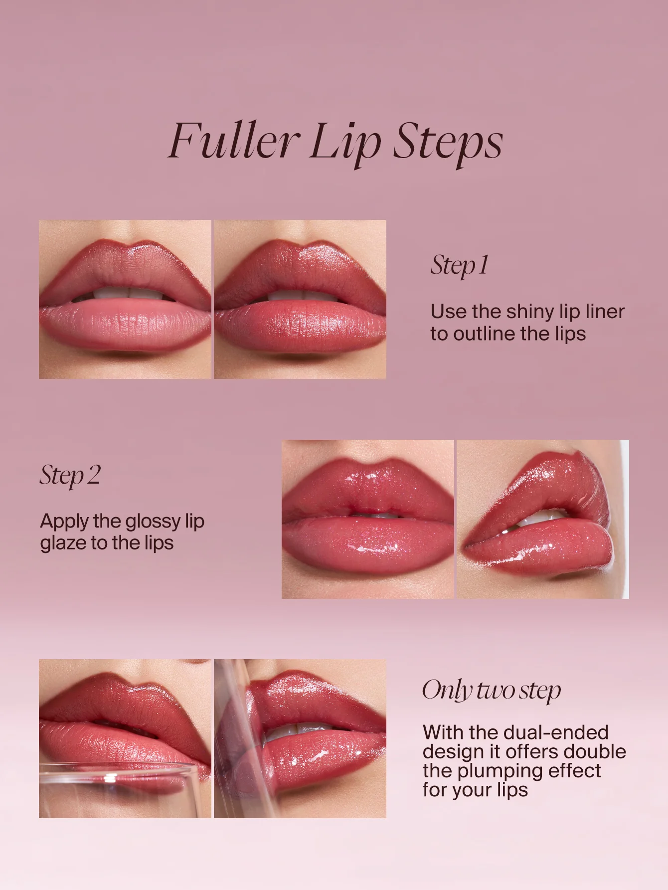 Shop Joocyee - Plump & Glossy Dual Lip Combo - 2.3g+0.13g