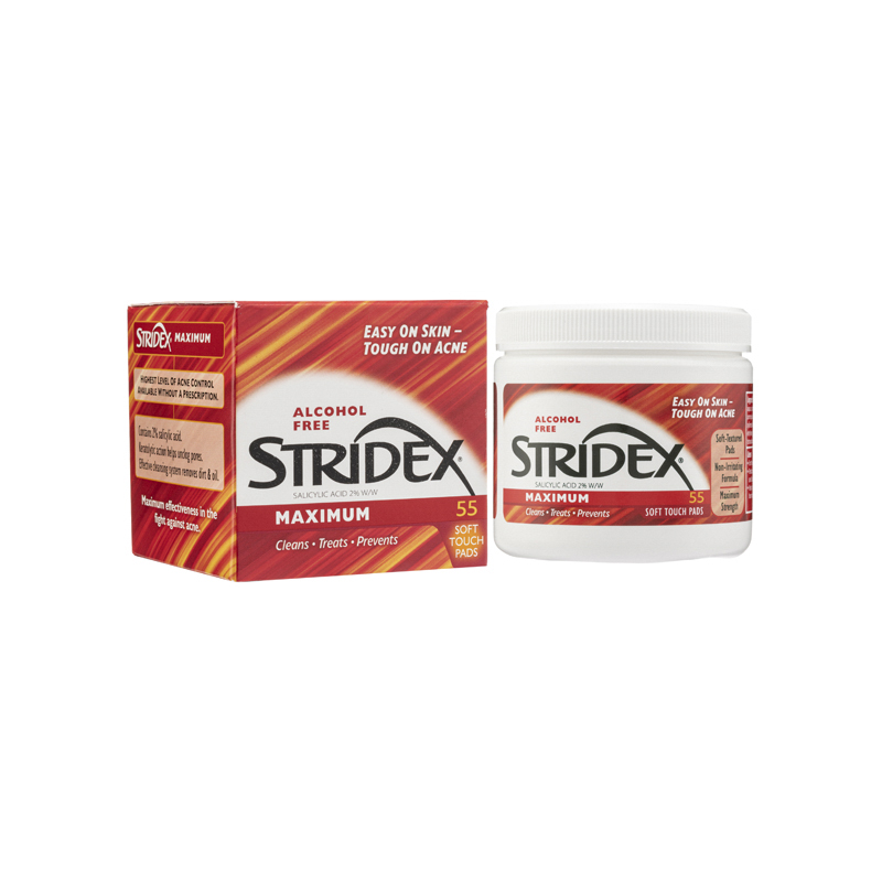 Shop STRIDEX - Alcohol Free Maximum Pads (2% Salicylic Acid) RED ...