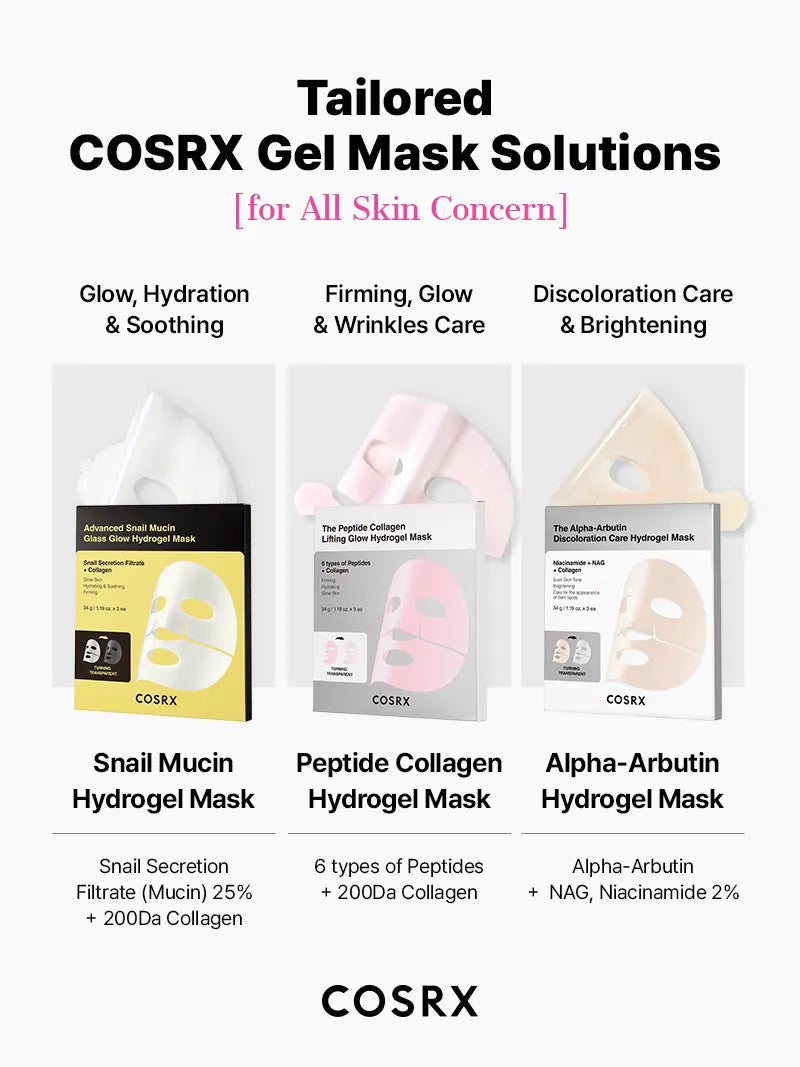 COSRX - The Peptide Collagen Lifting Glow Hydrogel Mask - 34g*3ea | STYLEVANA