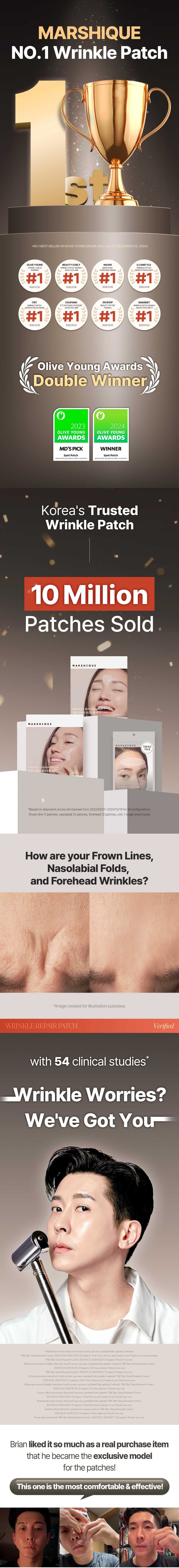 Shop MARSHIQUE - Wrinkle Repair Patch - Frown Line - 55pcs | STYLEVANA