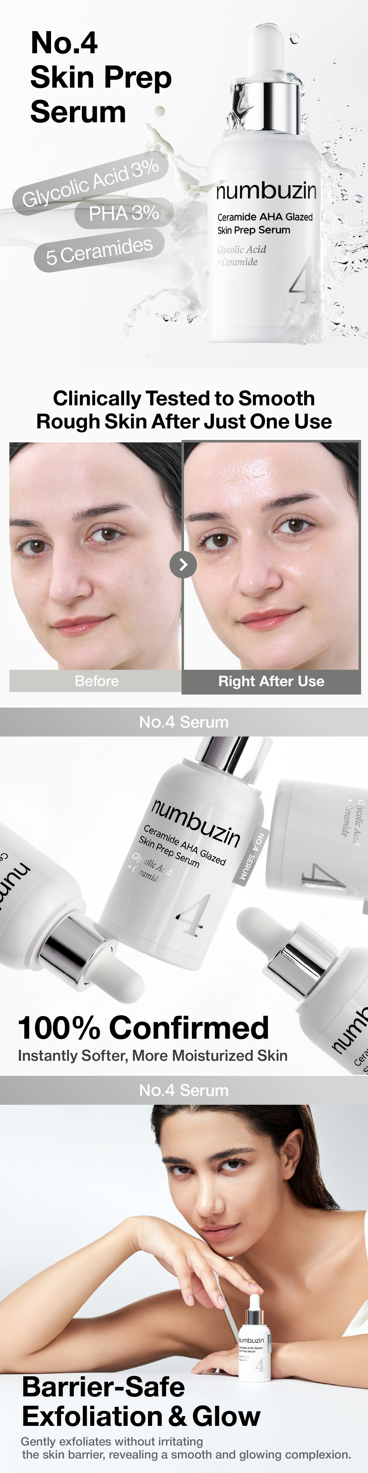 numbuzin - No.4 Ceramide AHA Glazed Skin Prep Serum - 30ml