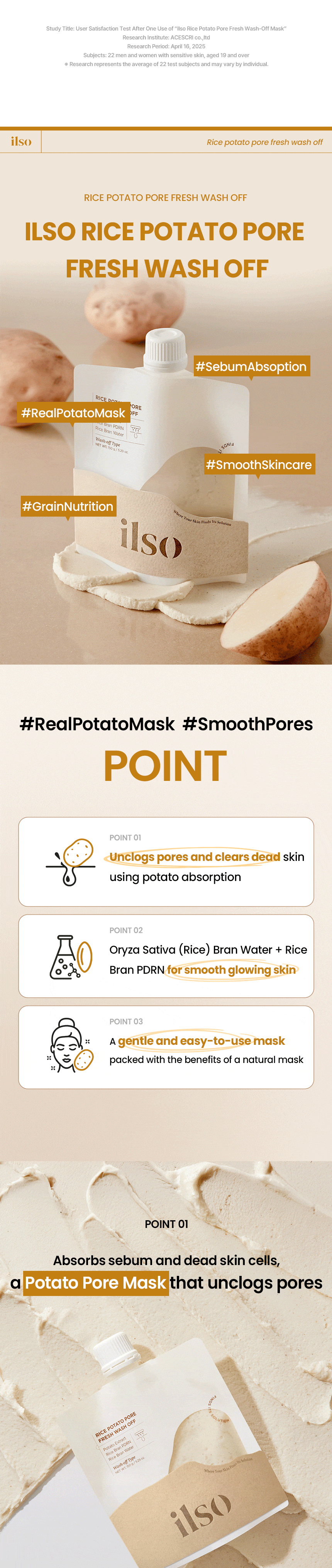 Shop ILSO - Rice Potato Pore Fresh Wash Off - 150g | Stylevana